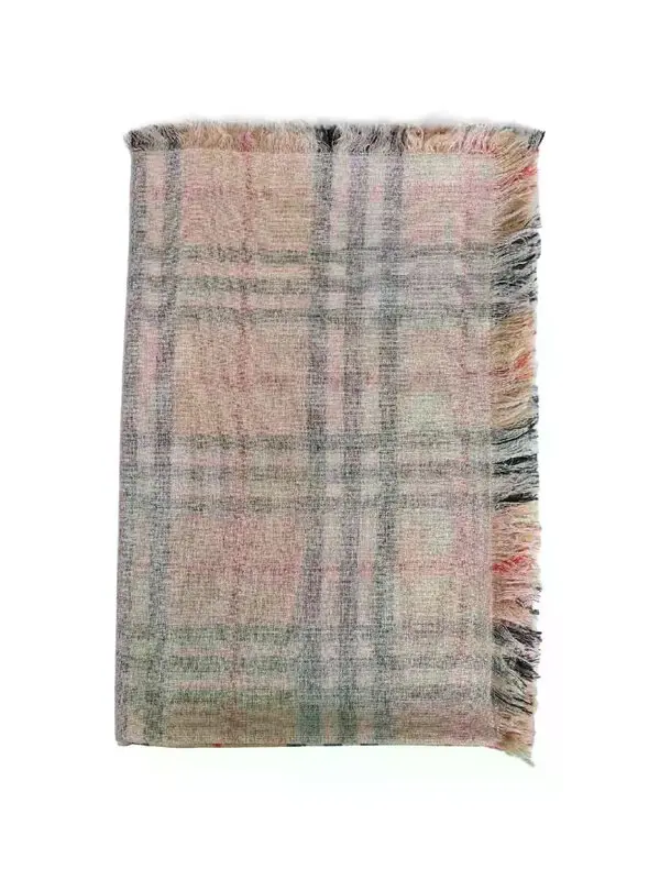 Burberry Fringed Checked Scarf