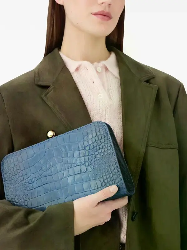 Furla Alba Crocodile-texture Clutch