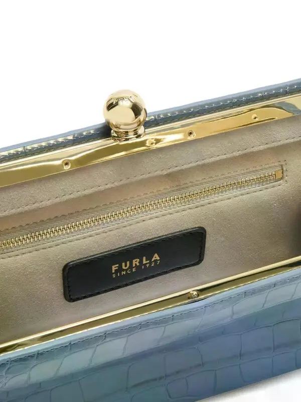 Furla Alba Crocodile-texture Clutch