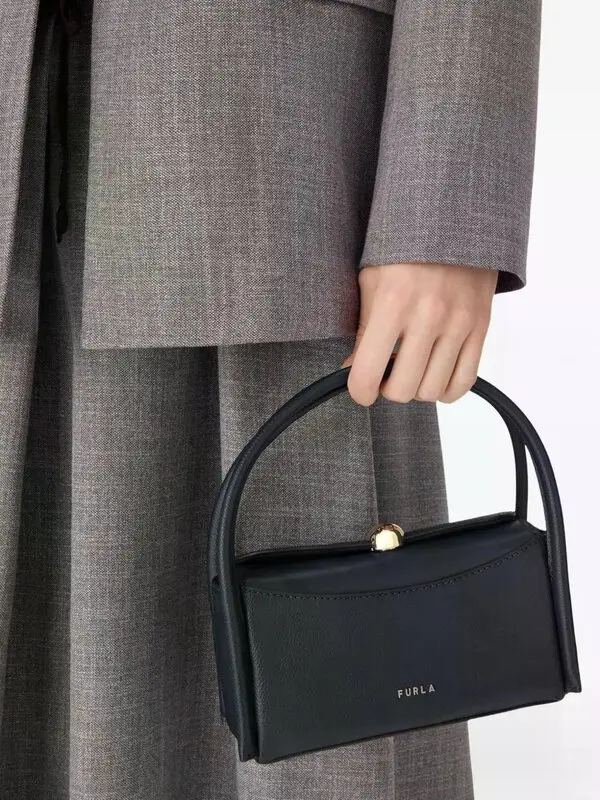 Furla Mini Nicole Grained-leather Boston Bag - Blue