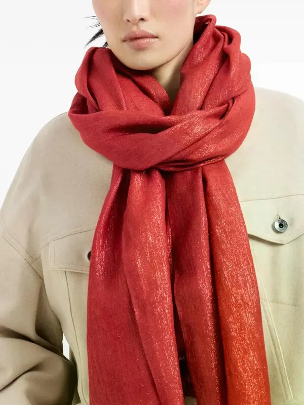 Brunello Cucinelli Sparkling Scarf - Red
