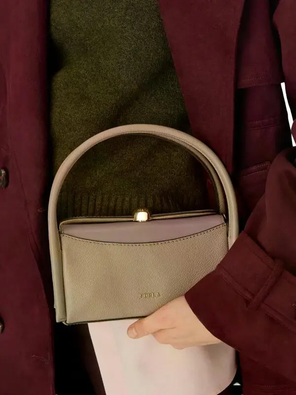 Furla Mini Nicole Grained-effect Tote Bag - Neutrals