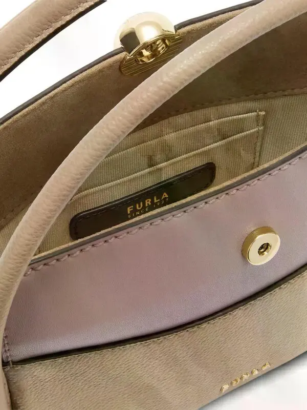 Furla Mini Nicole Grained-effect Tote Bag - Neutrals