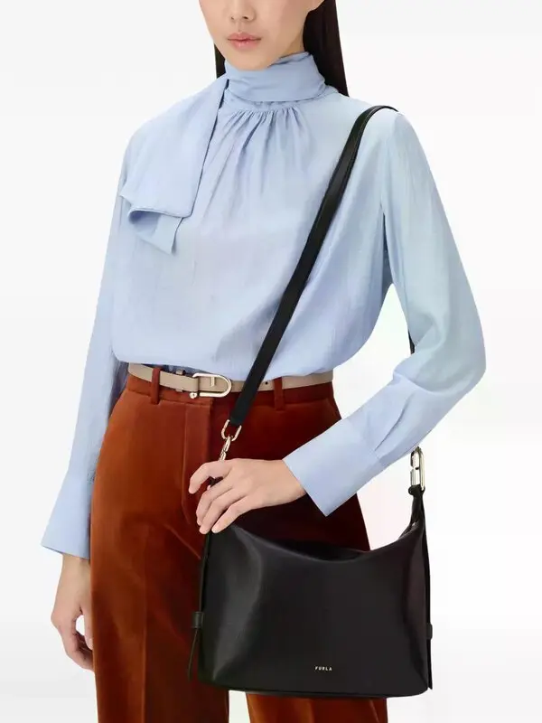 Furla Medium Tonie Leather Shoulder Bag - Black