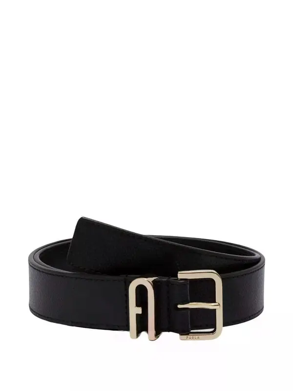 Furla Camelia Logo Belt - Black