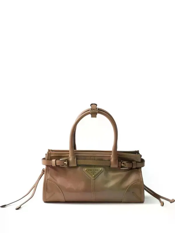 Prada Mini Bonnie Leather Tote - Brown