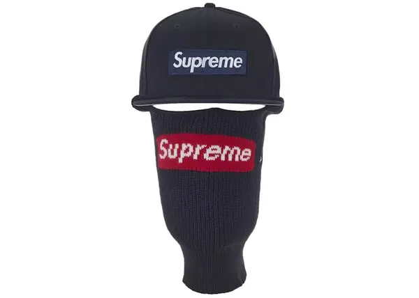 Supreme New Era Box Logo 59fifty Balaclava Cap - Navy Blue