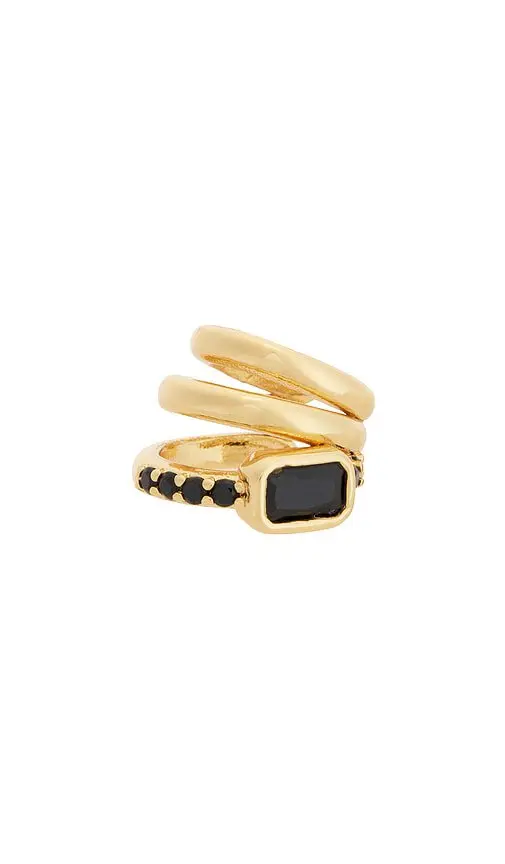 Ettika Cluster Ear Cuff - Gold & Black