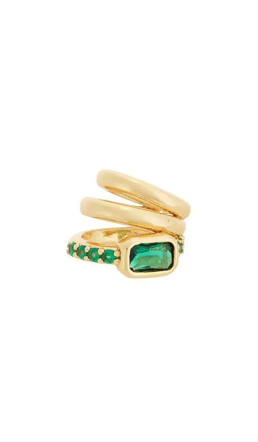 Ettika Cluster Ear Cuff - Gold & Green