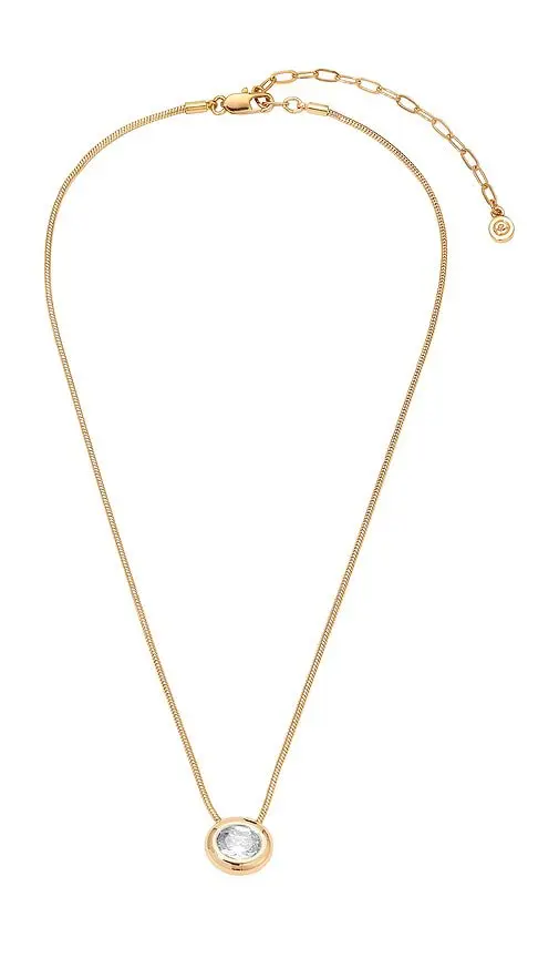 Ettika Donut Crystal Pendant Necklace - Clear Crystal & Gold