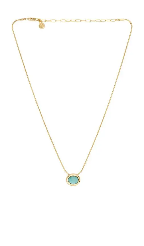 Ettika Donut Crystal Pendant Necklace - Turquoise & Gold