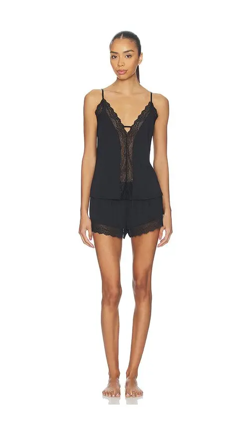 Eberjey Lara Cami And Short Pj Set - Black