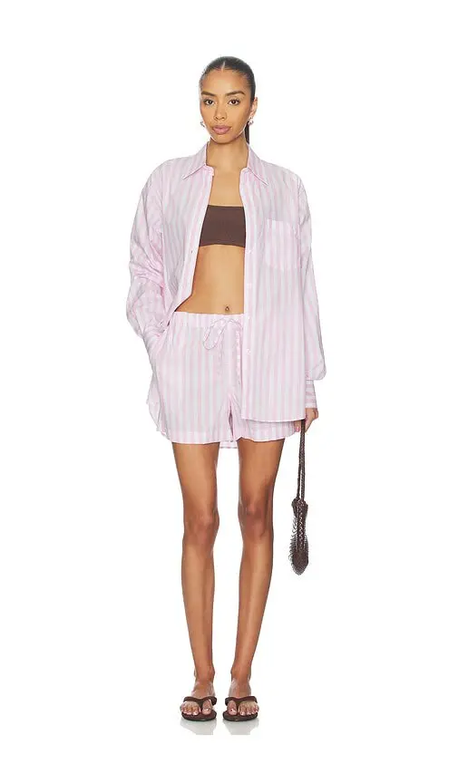 Hunza G Cabana Stripe Embroidered Shirt