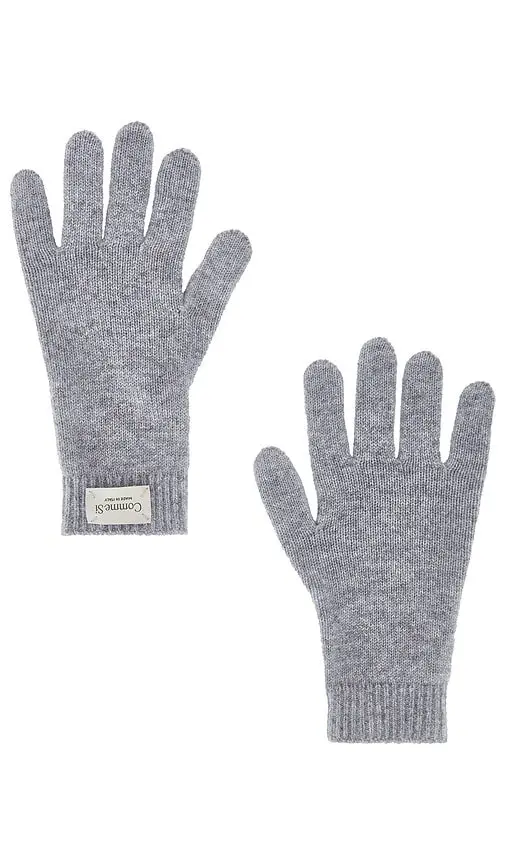 Comme Si Cashmere Short Gloves - Heather Grey