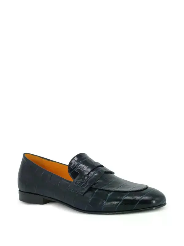 MADISON MAISON Croc-effect Leather Loafers - Blue