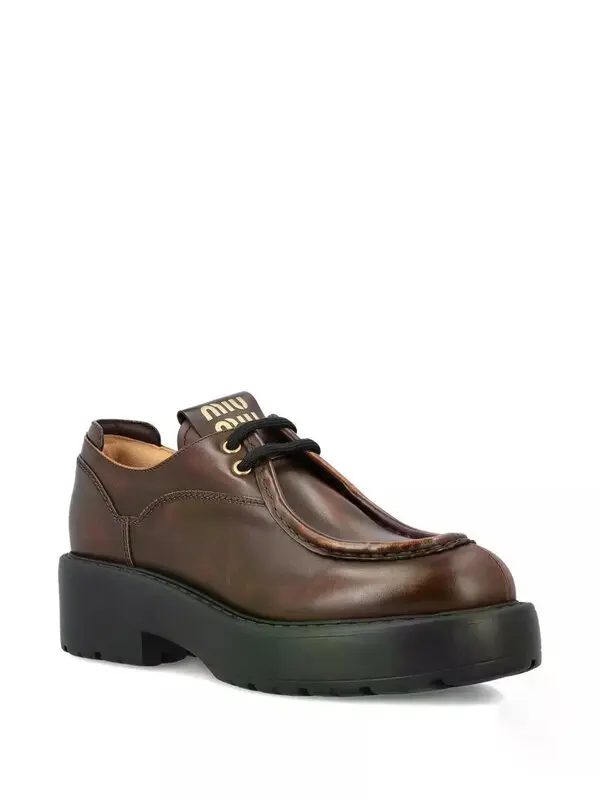Miu Miu Sienna Leather Platform Derby Shoes