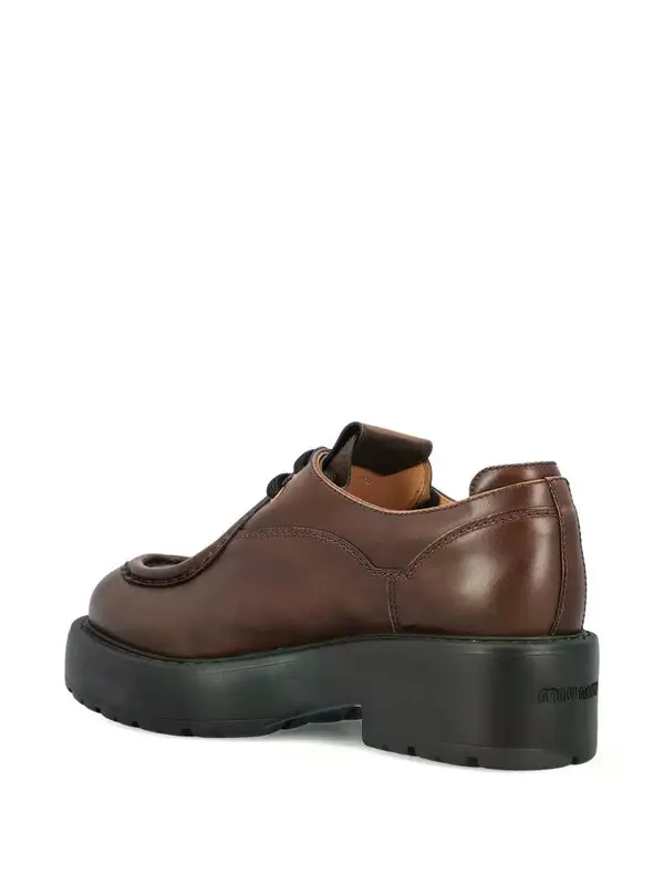 Miu Miu Sienna Leather Platform Derby Shoes