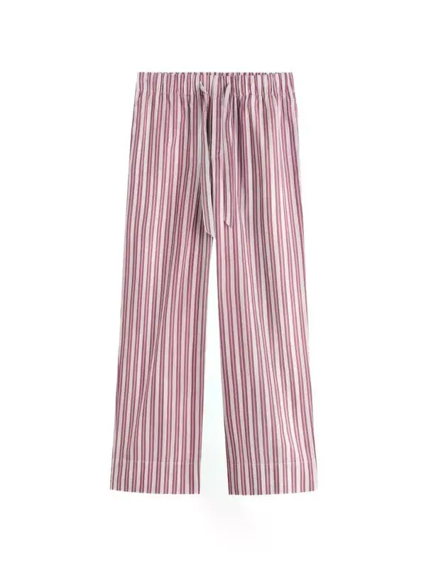 TEKLA Striped Pajama Trousers - Red