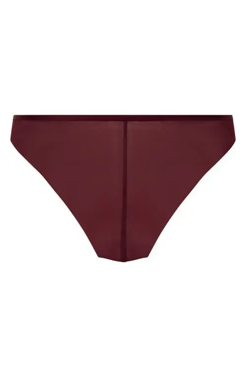 Hunkemoller Hollie Embroidered Mesh Brazilian Panties - Fig