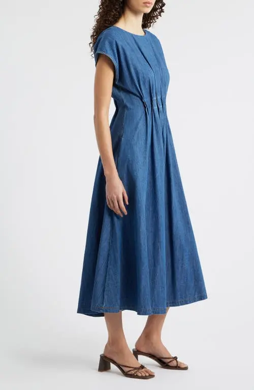 FREEMARKET Pleated Denim Midi Dress