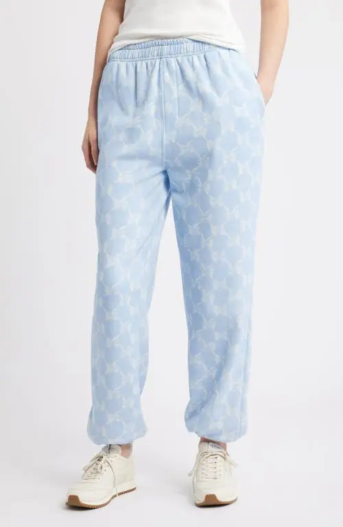 LoveShackFancy Lillia Ribbon Print Sweatpants - Chilled Blue