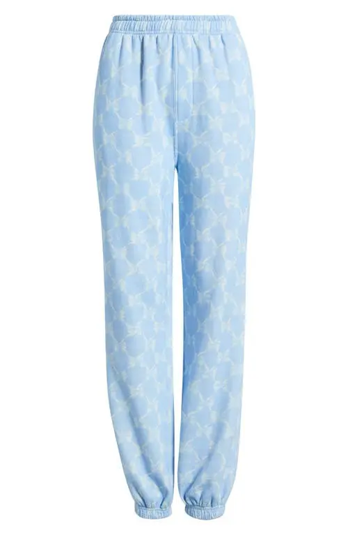 LoveShackFancy Lillia Ribbon Print Sweatpants - Chilled Blue