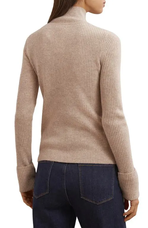 REISS Elly Wool Rib Sweater - Neutral