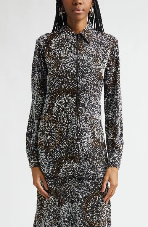 Rabanne Firework Embellished Crepe Shirt