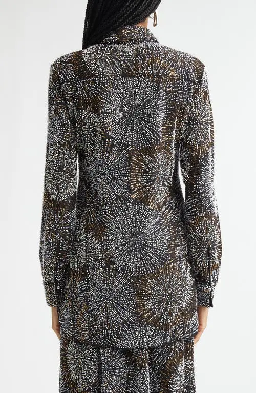 Rabanne Firework Embellished Crepe Shirt