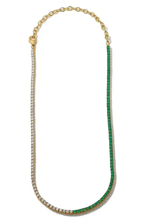 MARK HENRY Half & Half And Diamond Tennis Necklace - Emerald