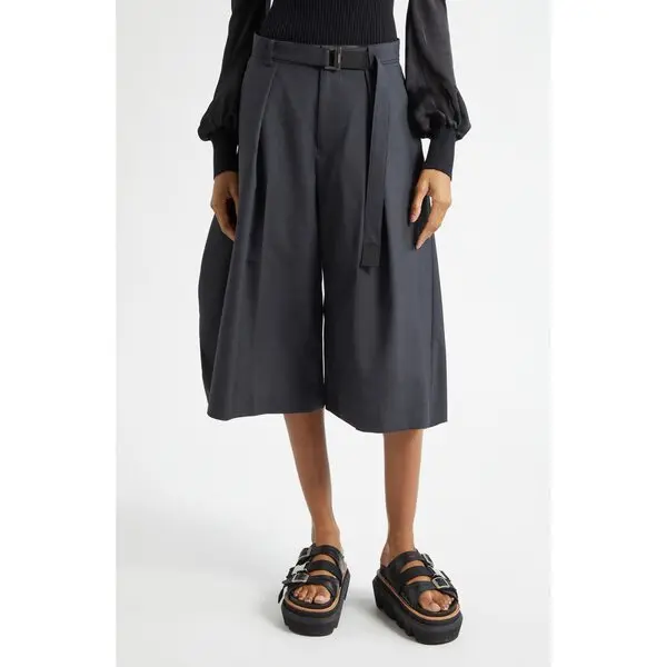 Sacai Belted Pleated Culottes - Gray
