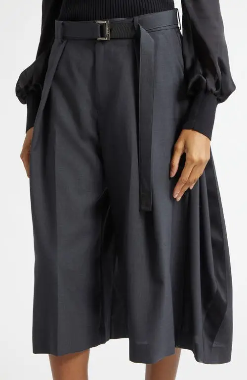 Sacai Belted Pleated Culottes - Gray