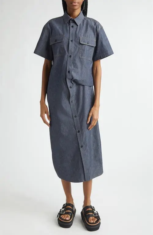 Sacai Draped Denim Shirtdress