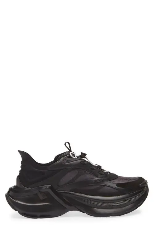 Fendi F-light Mixed Media Sneakers - Nero Nero Nero