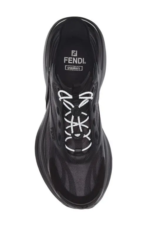 Fendi F-light Mixed Media Sneakers - Nero Nero Nero