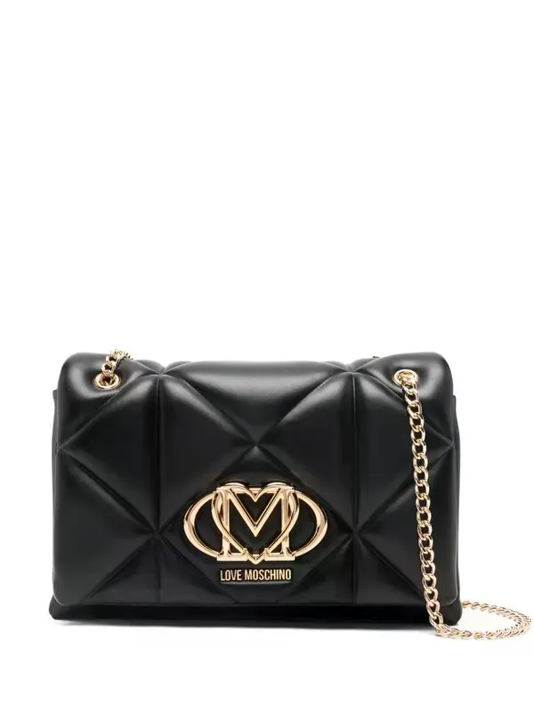 Moschino Quilted Shoulder Bag - Black