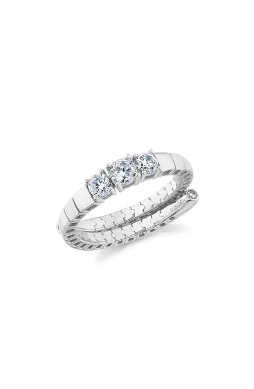 CRISLU Cubic Zirconia Statement Ring - Pure Platinum/clear Stone