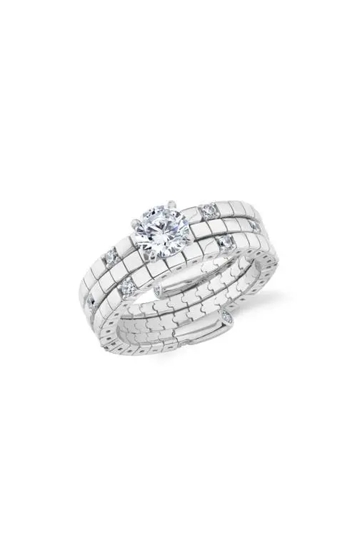 CRISLU Pure Flex Solitaire Ring - Pure Platinum/clear Stone
