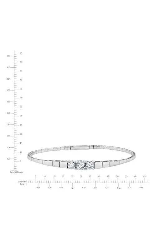 CRISLU Pure Flex Graduated Cubic Zirconia Bracelet - Pure Platinum/clear Stone