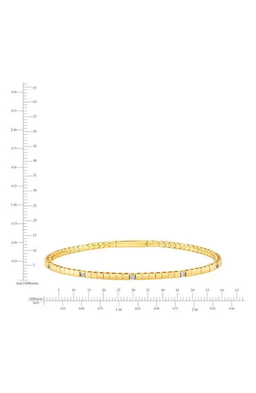 CRISLU Cubic Zirconia Station Bracelet - 18kt Yellow Gold/clear Stone