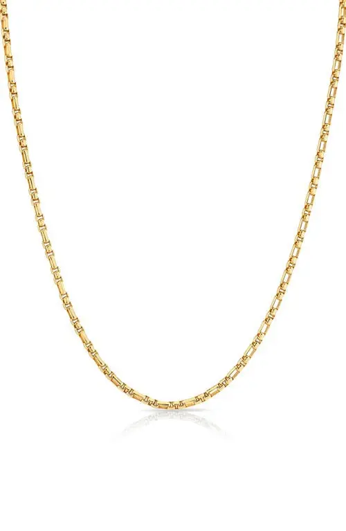 CRISLU Box Chain Necklace - 18kt Yellow Gold/clear Stone