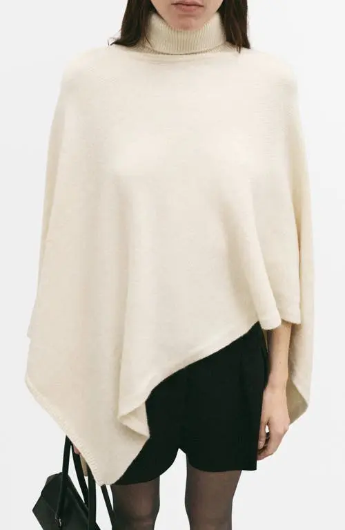 Mango Turtleneck Cape - Ecru