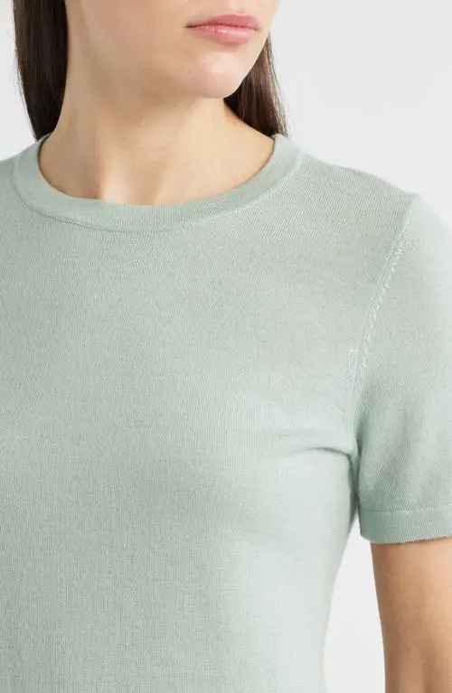 Anne Klein Merino Wool Crewneck Sweater - Soft Aloe