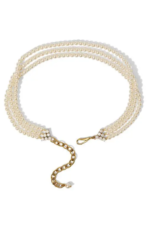 Nadri Madrid Faux Pearl Choker Necklace - Gold