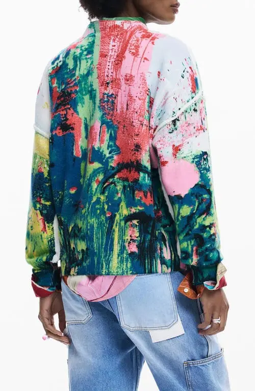 Desigual Splatter Print Crewneck Sweatshirt