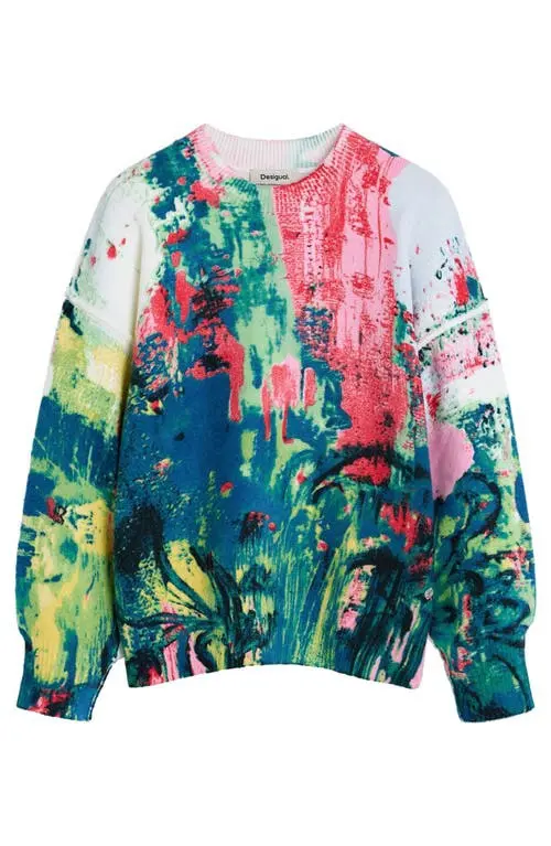 Desigual Splatter Print Crewneck Sweatshirt
