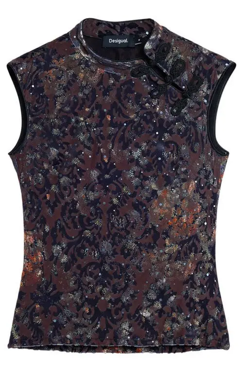 Desigual Sleeveless Mock Neck Top