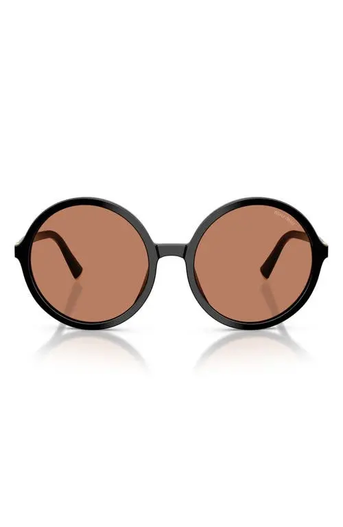 Miu Miu 59mm Round Frame Sunglasses - Black/brown