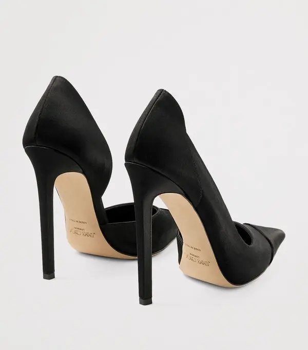JIMMY CHOO Brigitte 120 Satin Pumps - Black