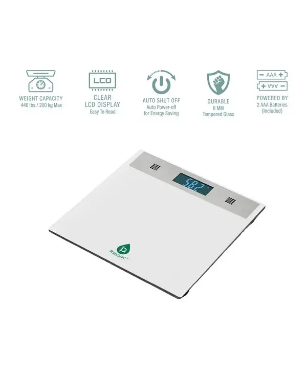PURSONIC Bilingual Talking Bathroom Scale – Precision Meets Convenience - White